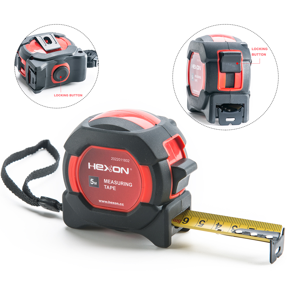 China 5M Retractable Measuring Tape With Two Lock Button Manufacturer ...